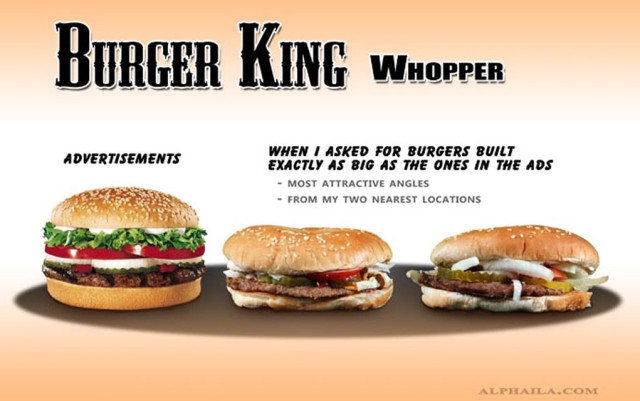 Photos Of Actual Fast Food Compared With Their Ads
