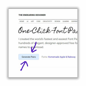 One-Click Font Pairing Generator ( • THE ENDEARING DESIGNER